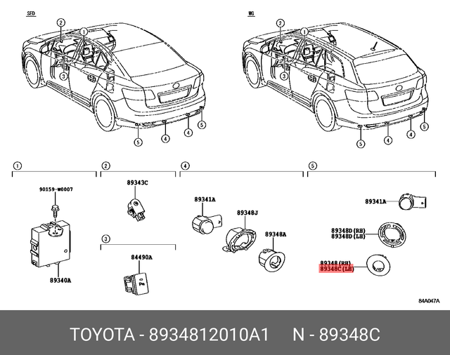 OE retainer ultrasonic sensor no.1 8934812010A1 for TOYOTA 89348-12010 ...