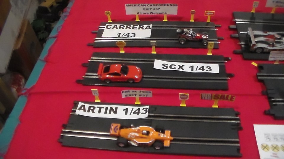 Artin Slot Car Track Signs, 20 qty, as shown, includes color sheet of ...