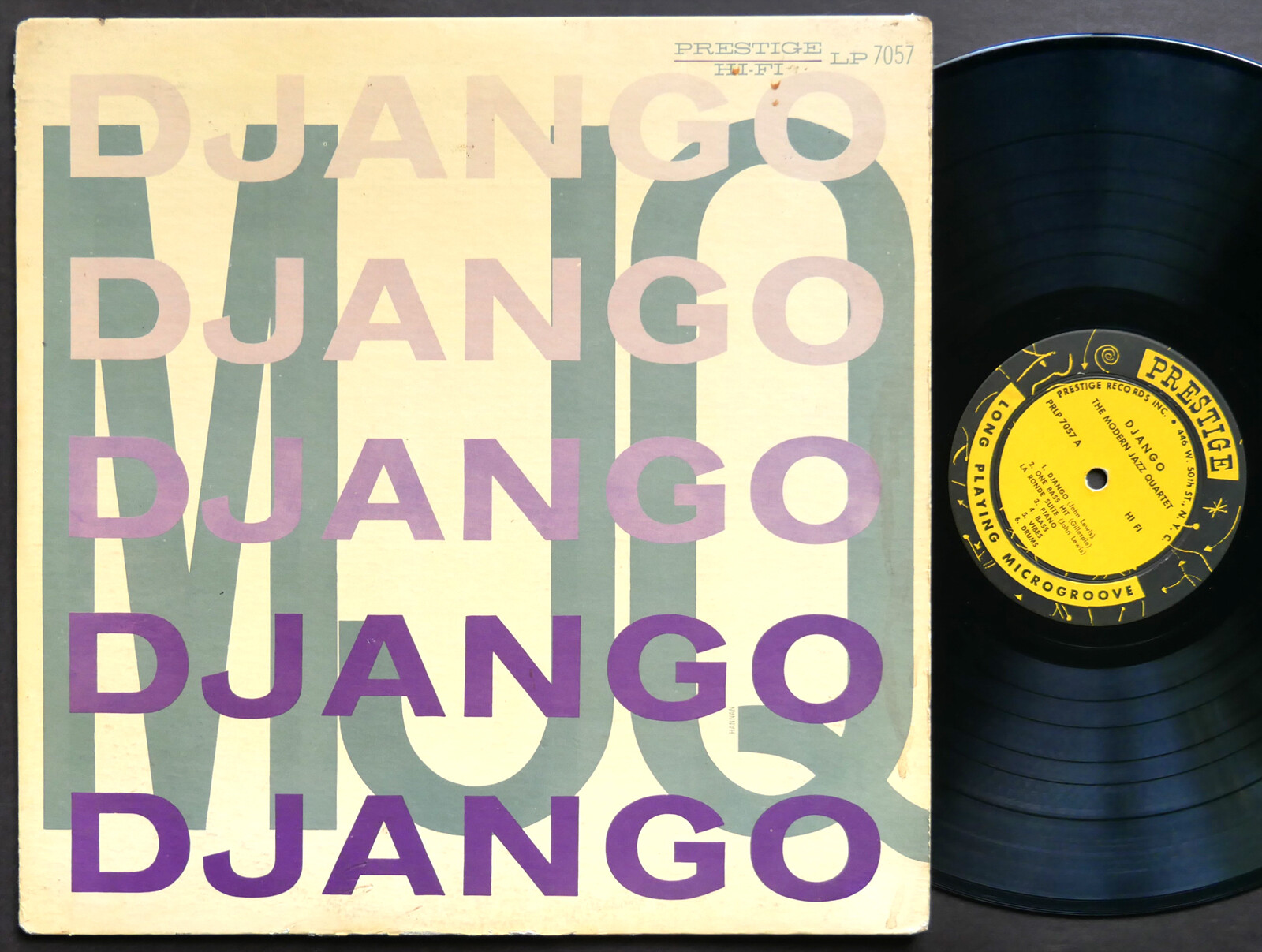 MODERN JAZZ QUARTET Django LP PRESTIGE PRLP 7057 DG MONO W. 50th Milt ...