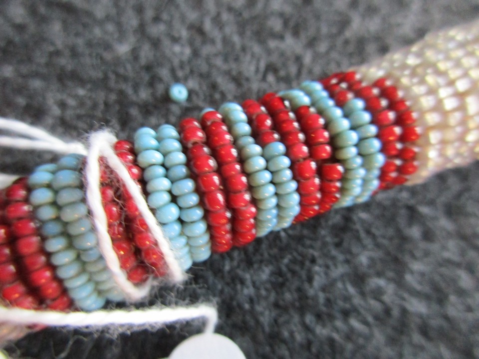 PLAINS INDIAN BEADED LEATHER AWL CASE, NATIVE AMERICAN AWL CASE #BUF ...