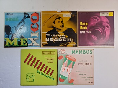 Lot 5 Vintage 7" Records Mariachi, Jorge Negrete, Perez Prado, Ramon ...
