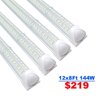 T8 8FT LED Shop Lights Linkable Fixture 144W LED Garage Light High ...