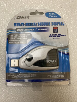 BOWER Secure Digital Card SD Reader/Writer USB 2.0 CRSD | eBay