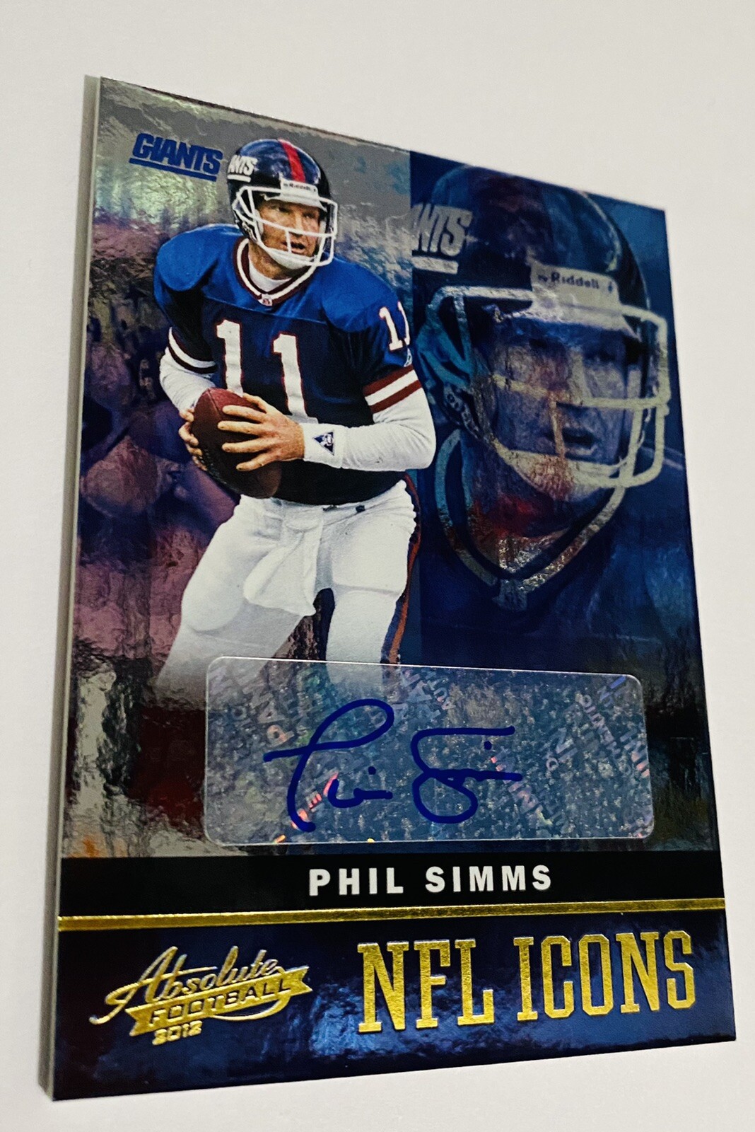 2012 Absolute Phil Simms Autograph 8/25 NFL Icons Giants | eBay