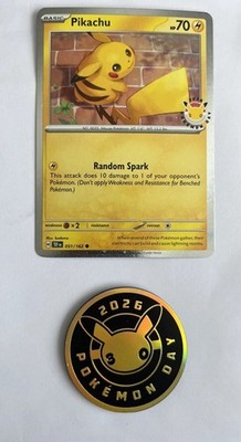 Pikachu 051 /162 Stamped 2026 Pokemon Day 30 Promo TCG With Coin | eBay