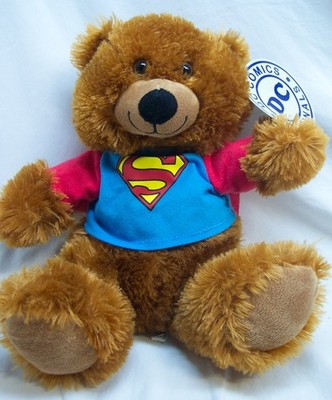 DC Comics Original TEDDY BEAR IN SUPERMAN SHIRT 10" Plush STUFFED ...