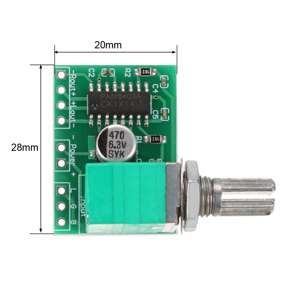 Mini PAM8403 Stereo Audio Digital Amplifier Board Class-D with ...