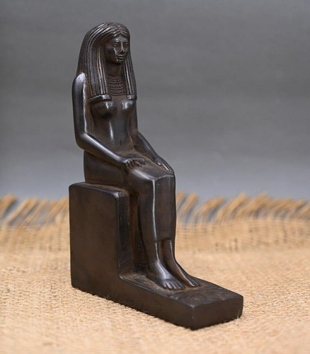 RARE ANCIENT EGYPTIAN ANTIQUES Black Seated Statue Of Goddess Isis ...