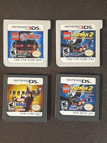 4 Game Lot! Lego Batman 2 3ds, Lego Batman 2 Ds, Iron Man Ds, Avengers ...