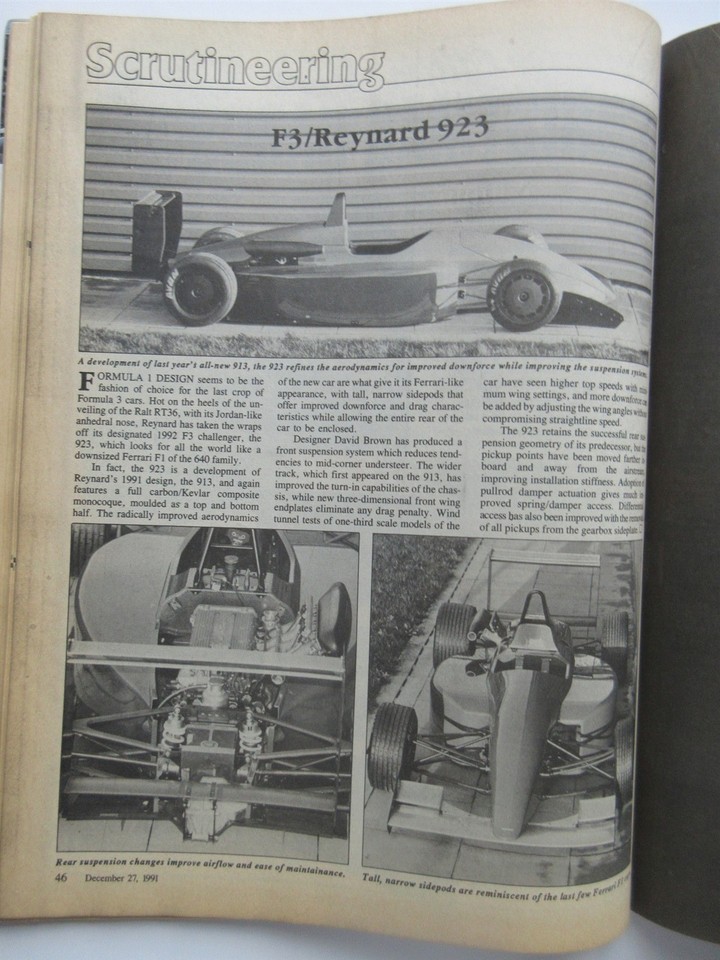 ON TRACK Auto Racing Magazine December 27, 1991 Ayrton Senna World ...