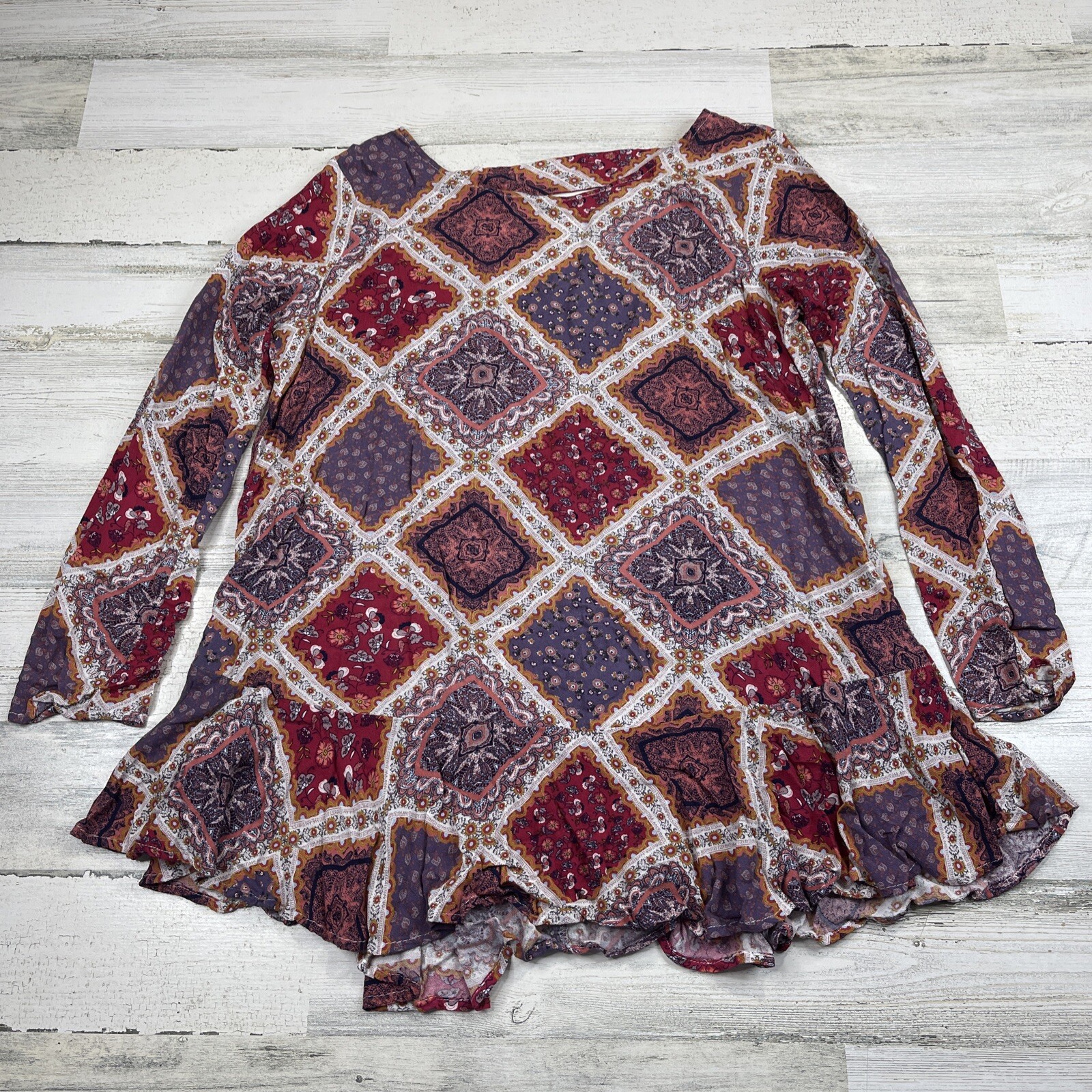 Alterd State Blouse Shirt Womens Small Red Long Sleeve Casual | eBay