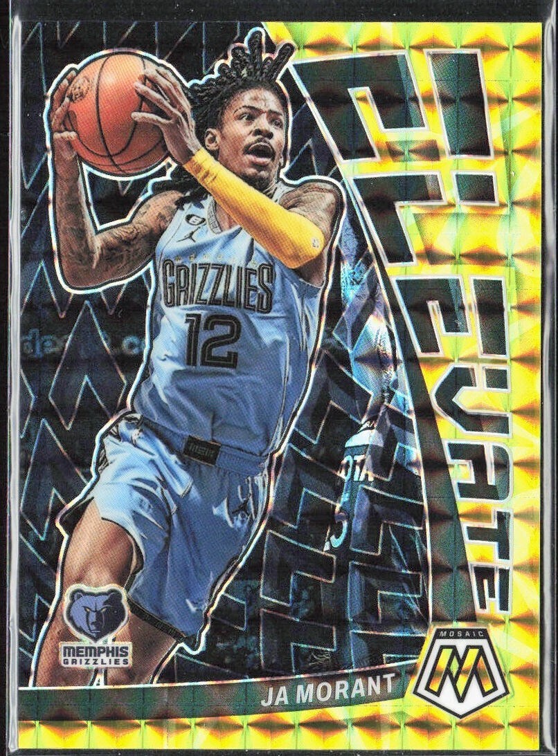 2022-23 Panini Mosaic - Elevate Ja Morant #2 Reactive Yellow Mosaic ...