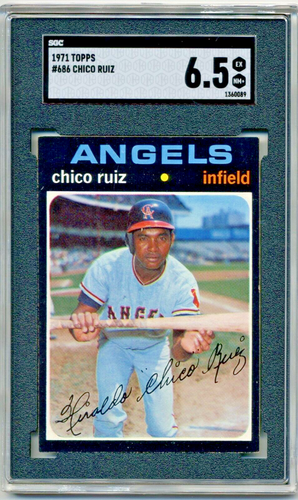 1971 TOPPS CALIFORNIA ANGELS CHICO RUIZ #686 SGC 6.5 EX-NM+ SHORT PRINT ...