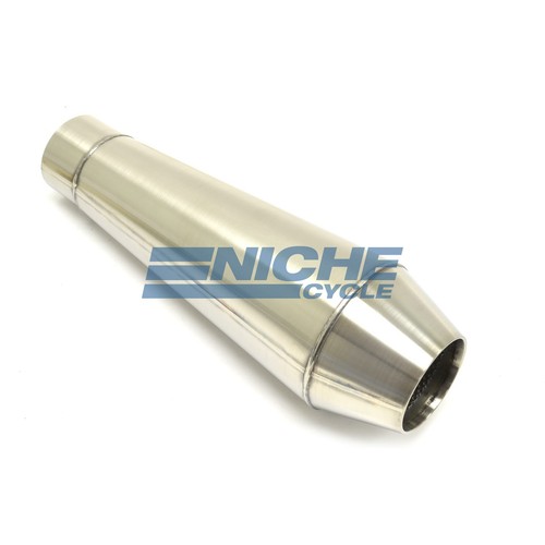 12" Performance Steel Core Motorcycle Muffler 2.25" Reverse Cone ...
