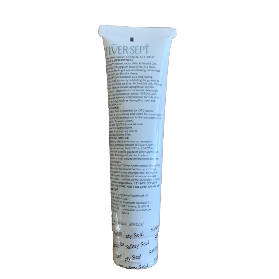 Silver Antimicrobial Skin and Wound Gel, 3 Oz. Tube for Foot and Leg ...