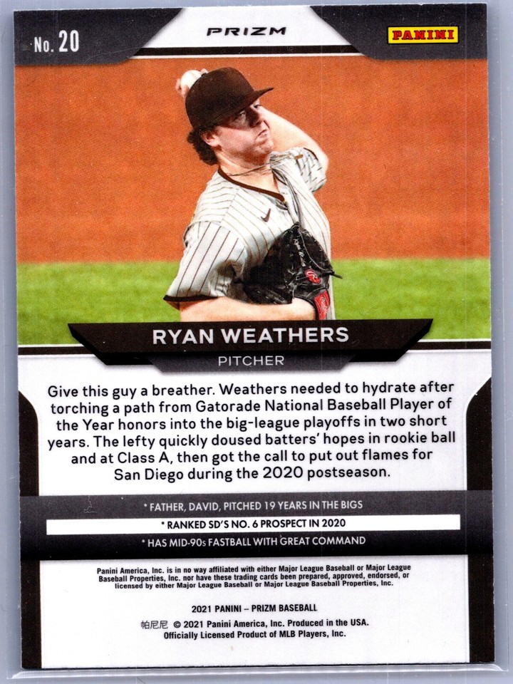 2021 Panini Prizm Ryan Weathers Navy / Carolina Blue Prizm Rookie RC | eBay
