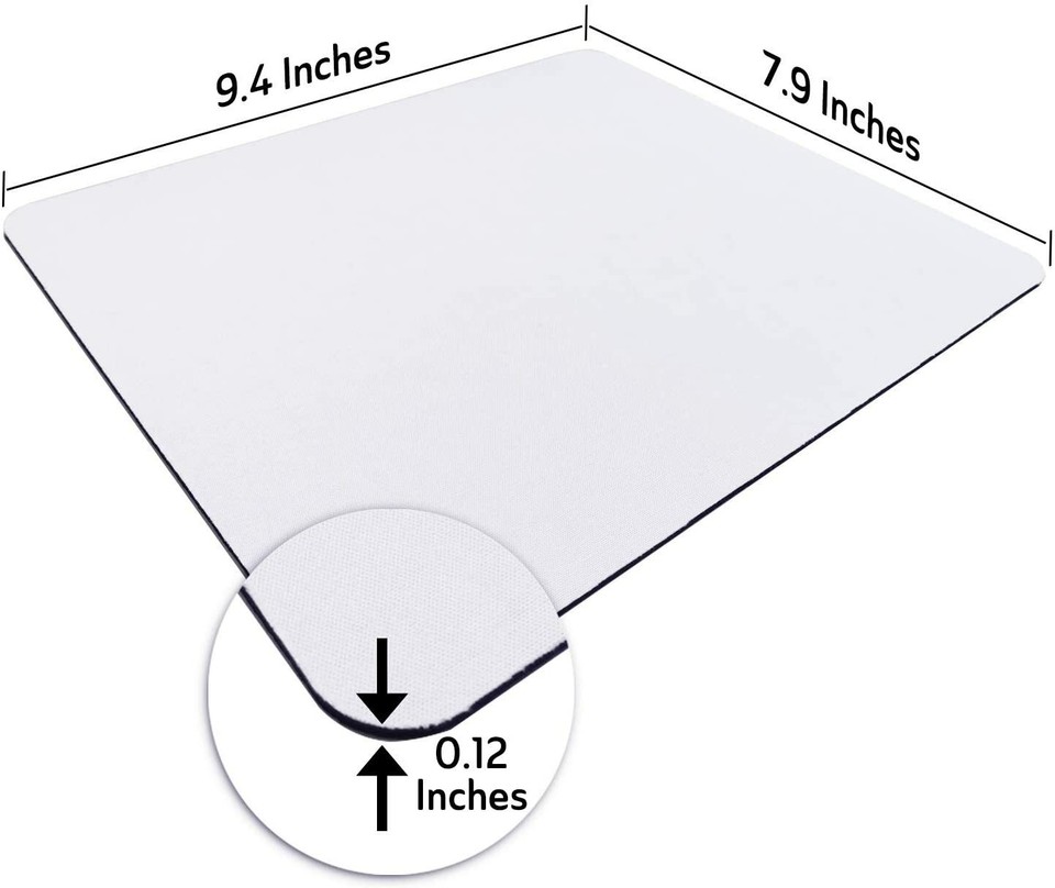 Bulk A-SUB Sublimation Blank Mouse Pad White 66 Ct 3mm Gaming Mousepad ...