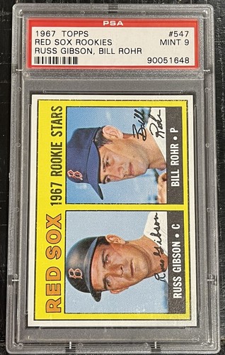 1967 Topps RED SOX Rookie Stars CENTERED PSA 9 MINT #547 Russ Gibson ...