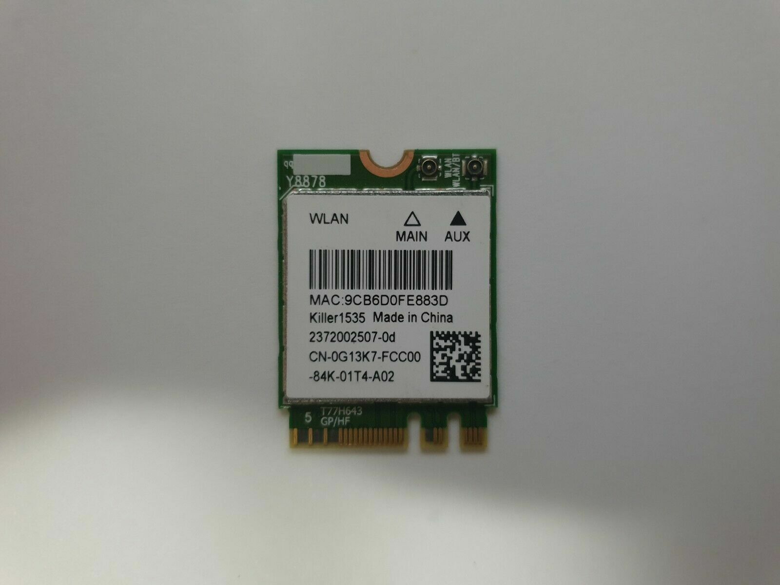 Dell Alienware R2 R3 Killer 1535 WiFi Wireless Card Board Bluetooth ...