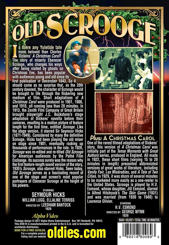 Old Scrooge (Silent) (DVD) Seymour Hicks William Lugg 89218800893 | eBay