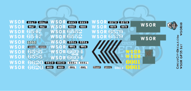 Wisconsin & Southern Railroad GP35 Decal Set WSOR | eBay