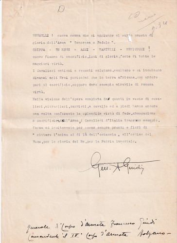 WW480-MILITARIA-CAVALLERIA-GENERALE Francesco Guidi Autographe | eBay