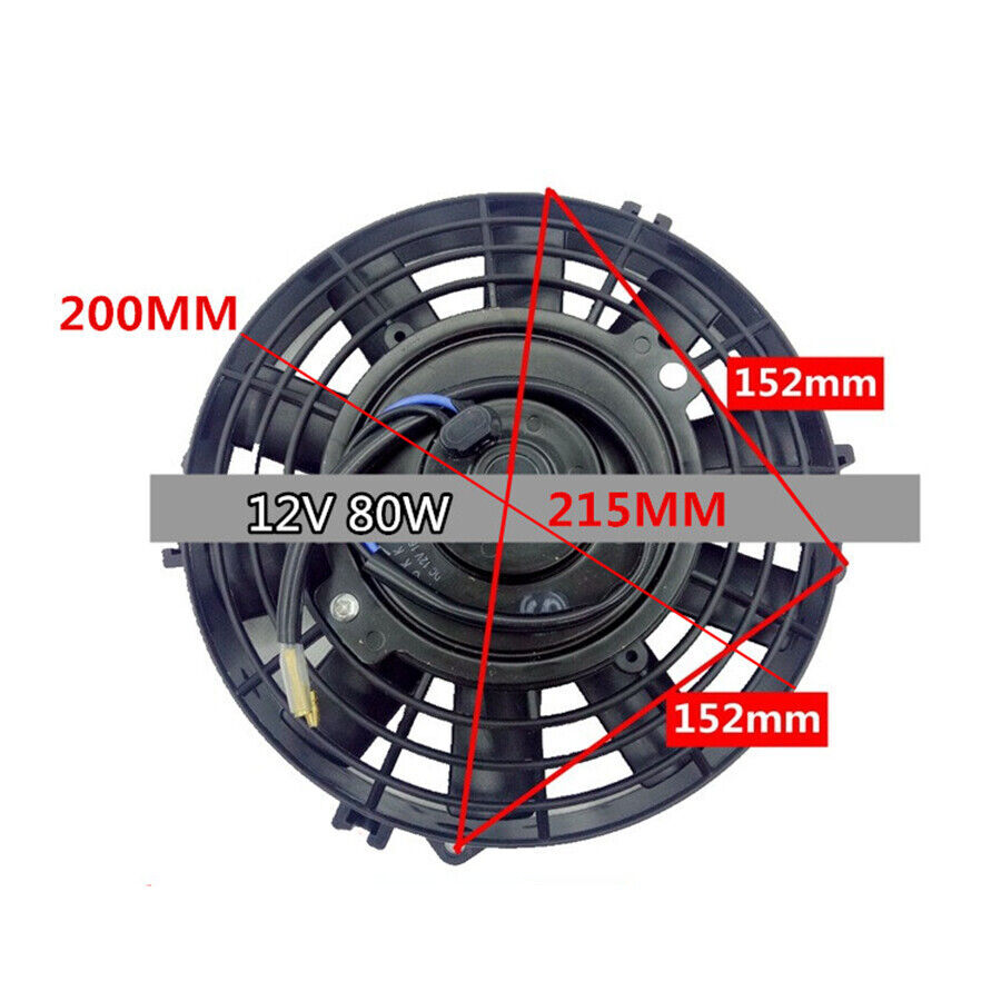 12V 80W Universal Electric Engine Cooling Fan For Engine Radiator Oil ...