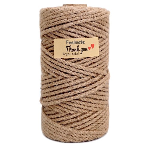 5mm Jute Rope 164Feet Burlap Twine Natural Thick Strong Hemp Cord for ...