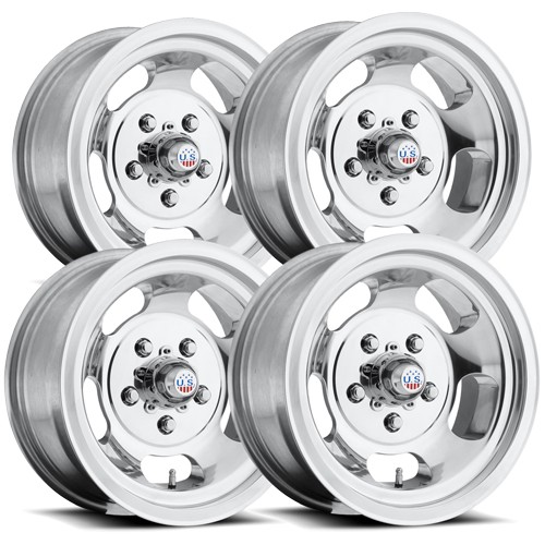 (Set of 4) US Mags U101 Indy 15x7 5x4" -5mm Polished Wheels Rims 15 ...