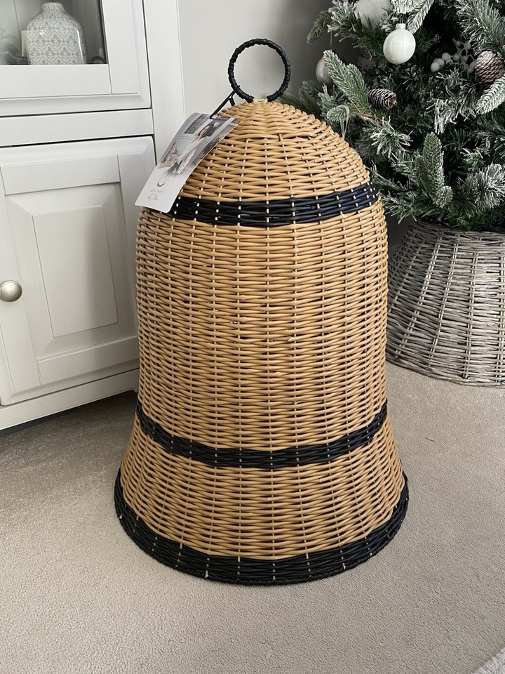 Tkmaxx Homegoods Becki Owens Giant Floor Rattan Christmas Bell 70cm ...