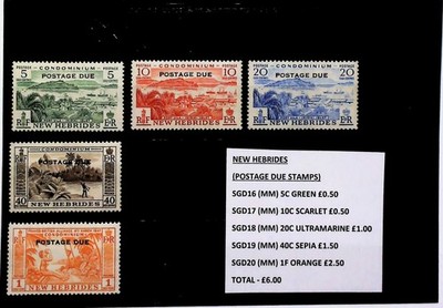 New Hebrides Postage Due Stamps 23244 | eBay
