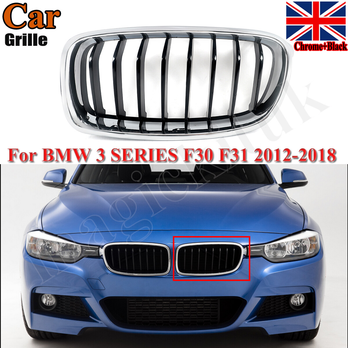 FOR BMW 3 Series F30/F31 2012-2018 Front Bumper Center Grille Left ...