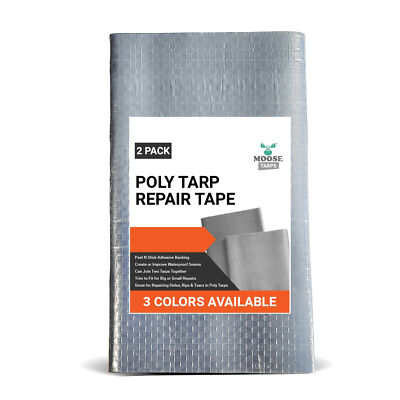 2 Pack Tarp Repair Tape 6 x 40 in Polyethylene Patch Silver Tape | eBay