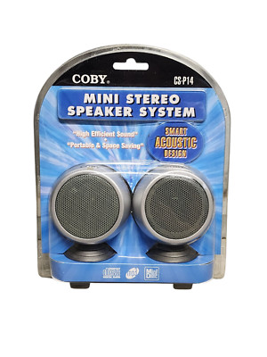 Coby CS-P14 Mini Stereo Speaker System Black N Silver. Mp3 Smart ...