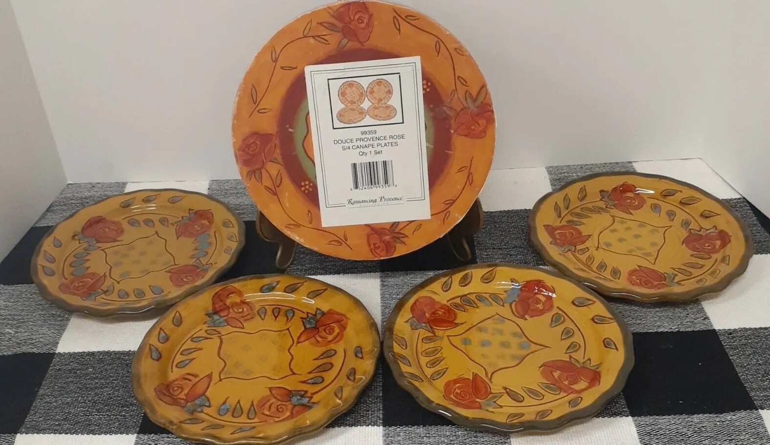 Douche Provence "Rose" Romancing Provence Collections Canape Plates (4 ...