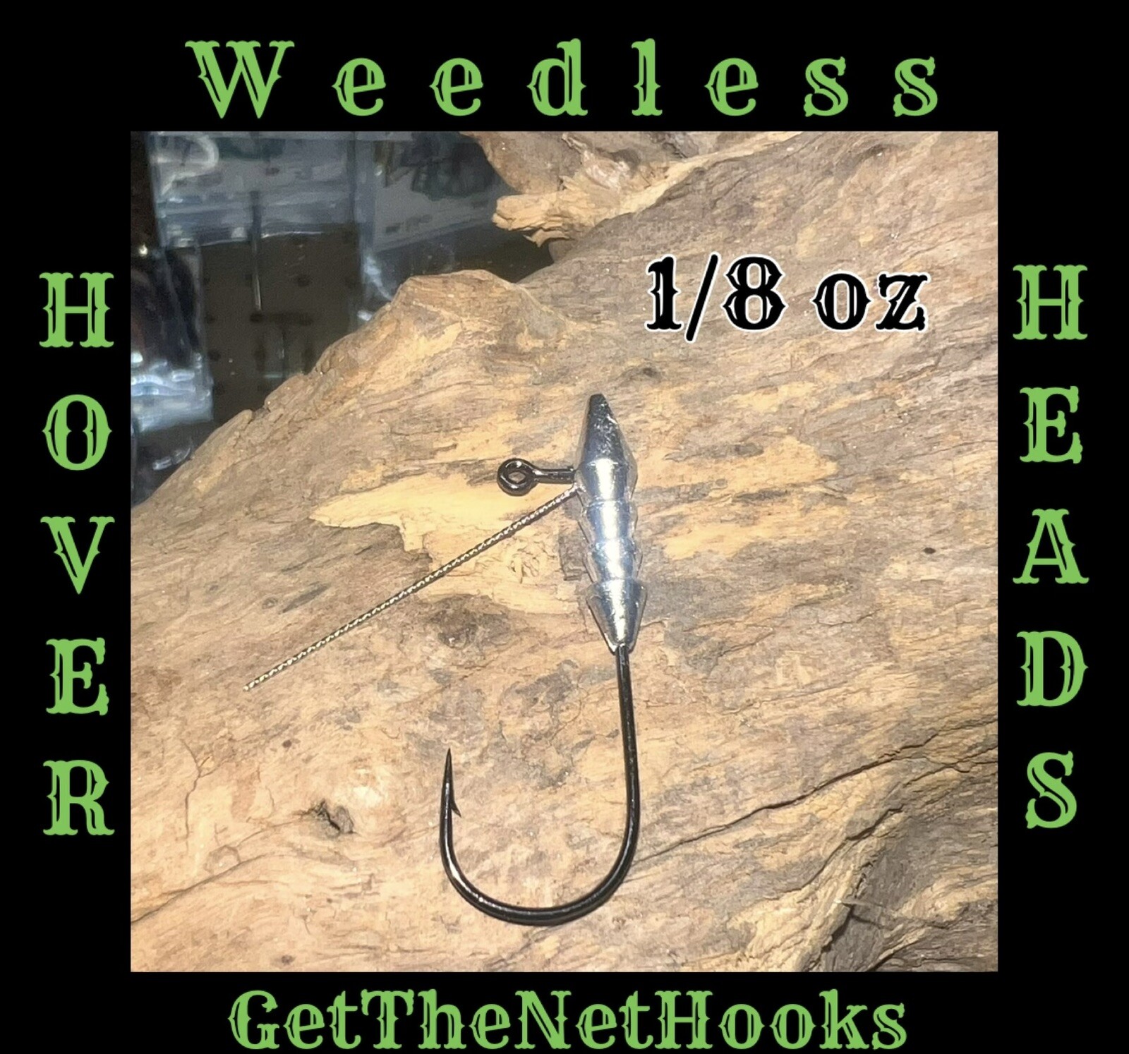 Weedless Hover Head Jig FFS Livescope 4 sizes Available Mustad Hooks ...