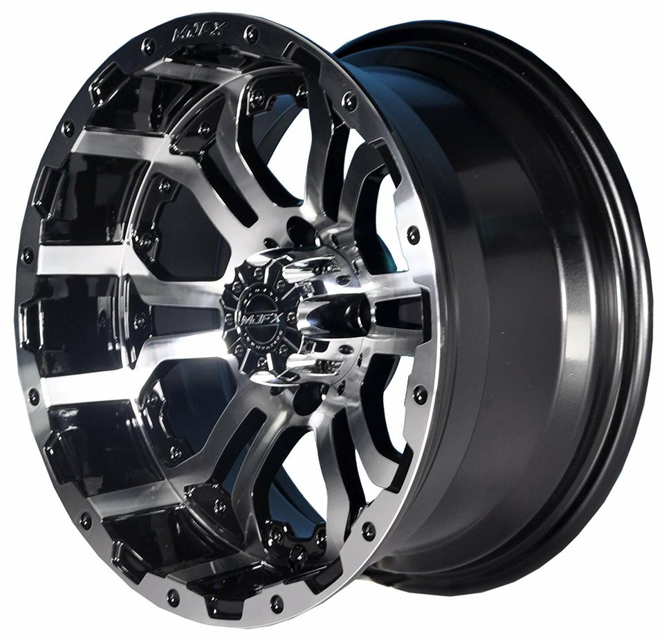 14" Omega Machine & Black Wheel w 205 30 14 Tire Golf Cart ezgo club ...