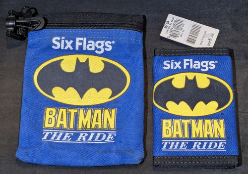 DC 1994 Six Flags Amusement Park BATMAN THE RIDE Zip Pouch and NEW ...