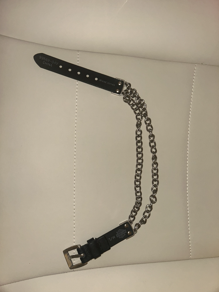 *RARE* Vintage Harley Davidson Single Leather Boot Strap w/ 2 Chains | eBay