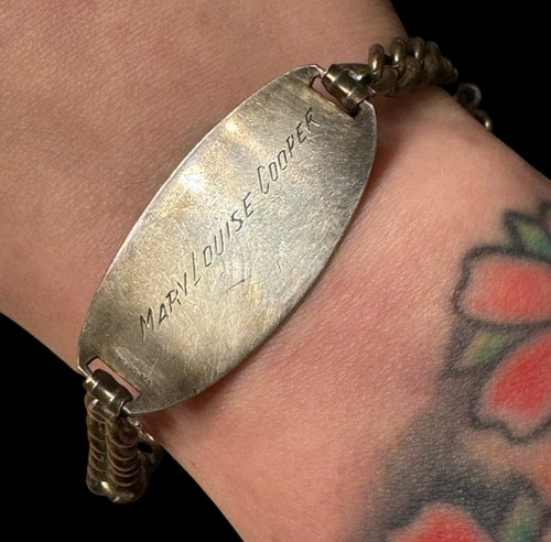 Vintage Sterling WW2 Army Air Corps Heavy Chain ID Bracelet 925 WWII ID ...