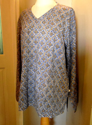 NWT Anokhi Jaipur Sample Tunic Top Teal Floral Hand Block Print Rare ...