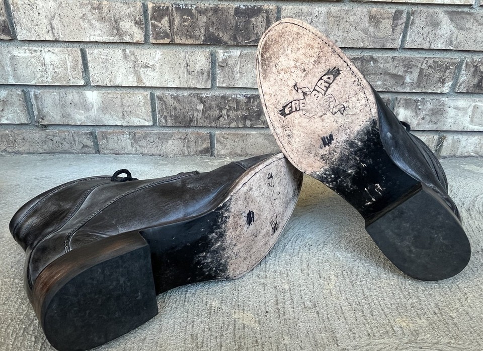 Freebird By Steven Mercer Men's 10 Distressed Leather Ankle Boots Gray ...