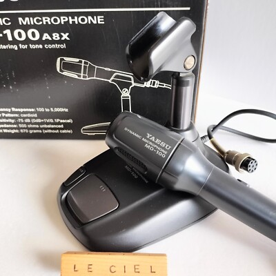 Yaesu MD-100A8X Dynamic Desktop Microphone Working F/S w/Original Box ...