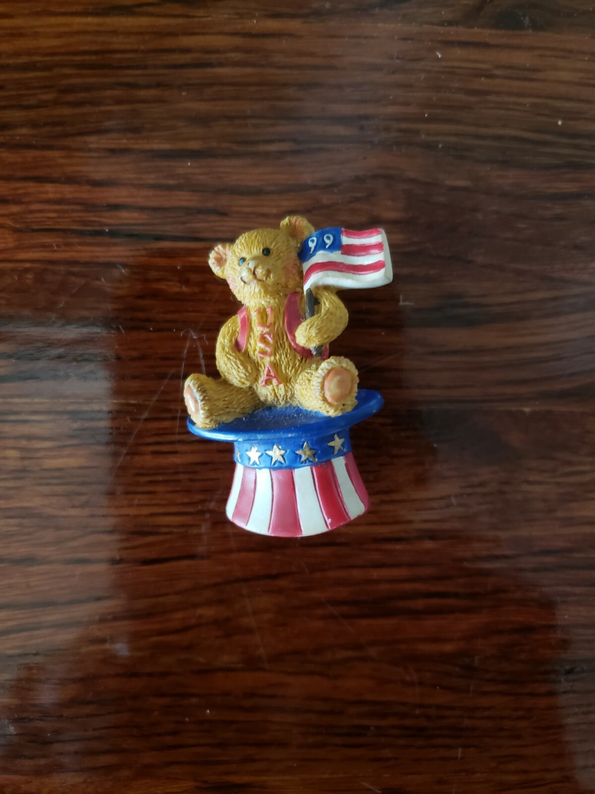 Vintage Independence Day Pin Teddy Bear American Flag… - Gem