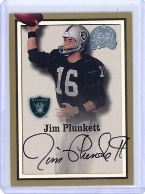 JIM PLUNKETT 2000 FLEER Greats of the Game GOTG Autograph CARD (ON-CARD ...