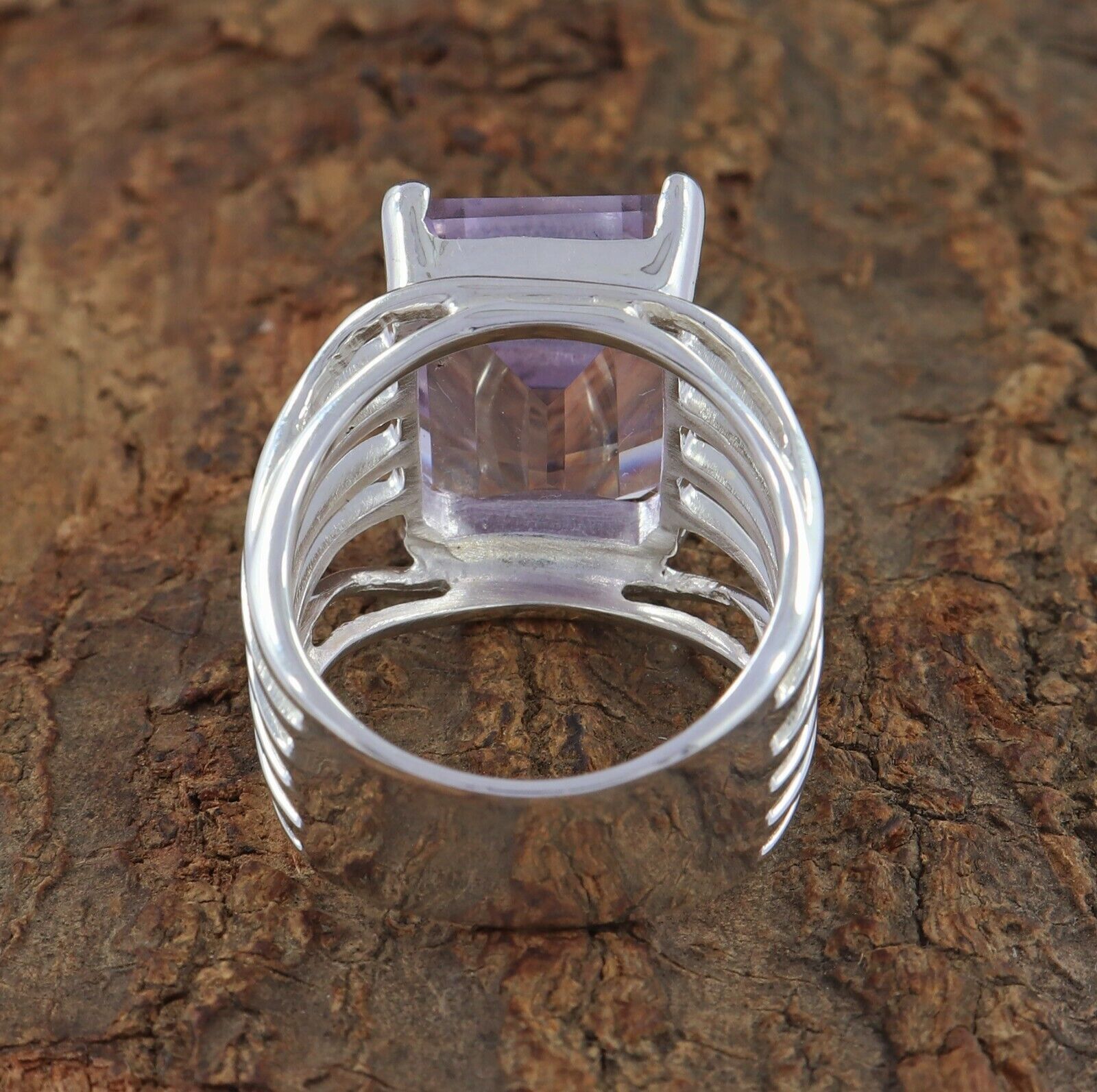 Natural Pink Amethyst Ring 925 Sterling Silver Handmade Prong Set Ring ...