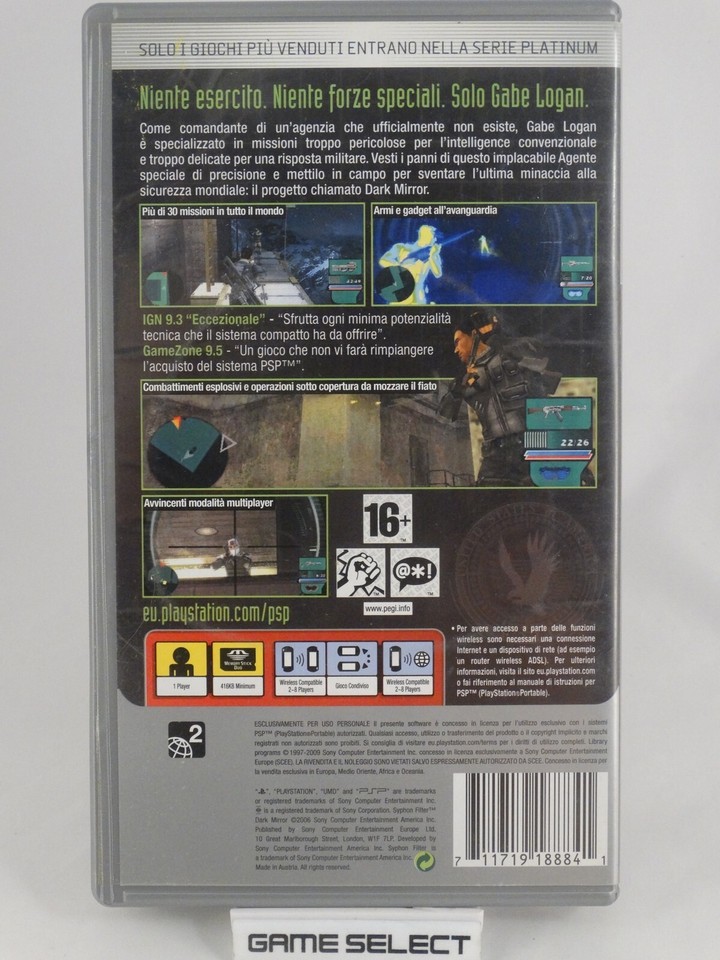 Syphon Filter DARK Mirror sony Psp playstation Pal - Original Complete ...