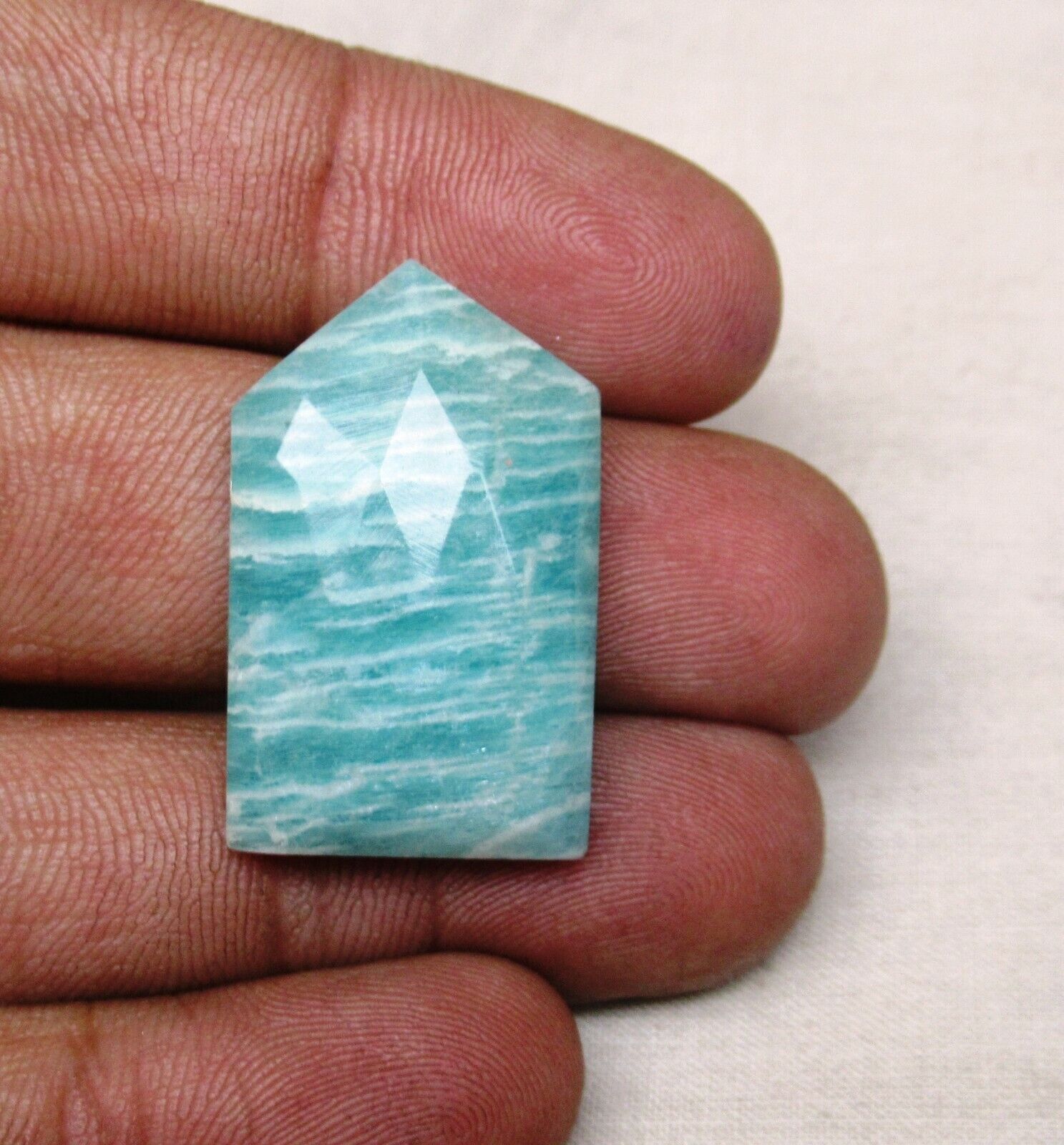 Amazonite Rose Cut Fancy 31.10 Cts Natural Loose Semi Precious Gemstone ...