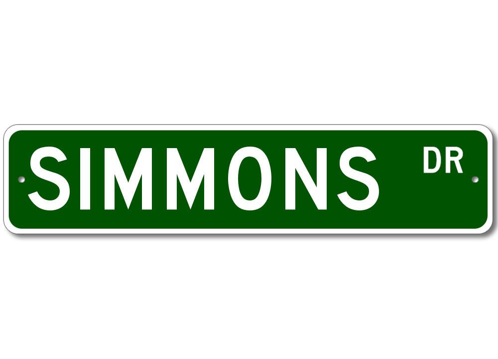 Simmons Drive Street Sign Personalized Custom Last Name Metal Sign ...