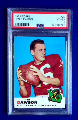 Len Dawson 1969 Topps #20 Chiefs Super Bowl 1 SB IV 4 Champ MVP HOF ...